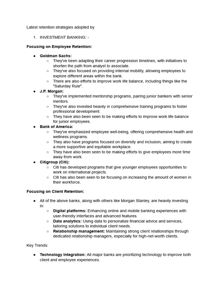 Retention Strategies in Banking and IT | PDF | Employee Retention ...