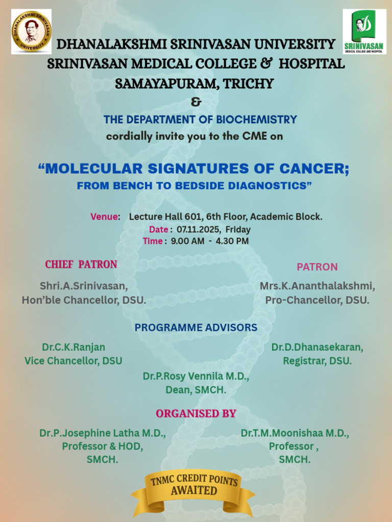 Molecular Signatures of Cancer Biochemistry CME | PDF | Doctor Of ...