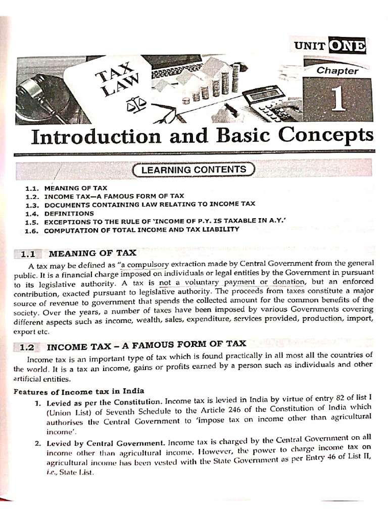 Introduction and Basic Concepts of Income Tax | PDF
