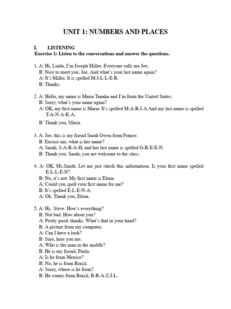 UNIT 1 - Numbers and Places Transcript.docx | PDF | Libraries
