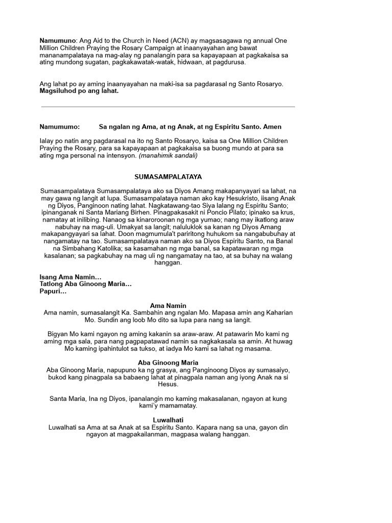 Rosary Guide | PDF
