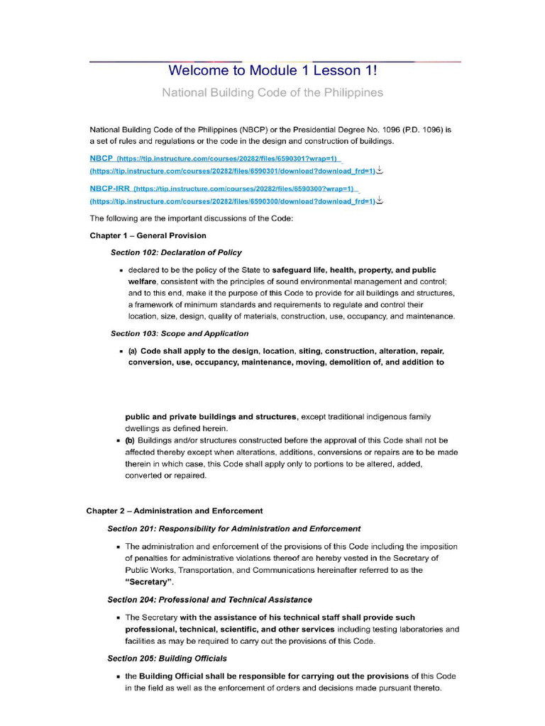 Module 1 Lesson 1 CE 111 | PDF