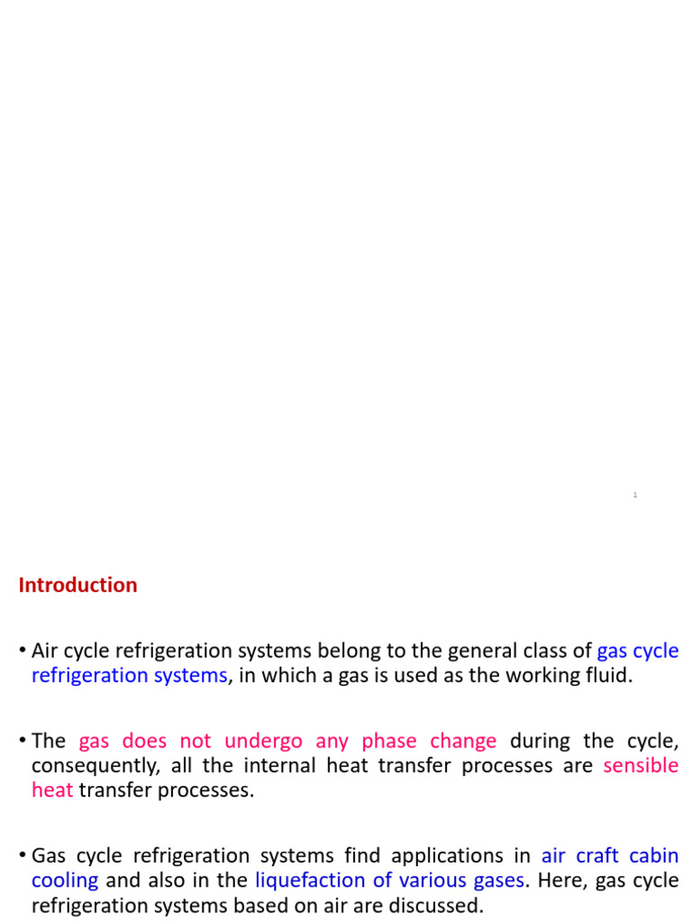 Air Cycle Refrigeration Systems Explained | PDF | Heat | Gases