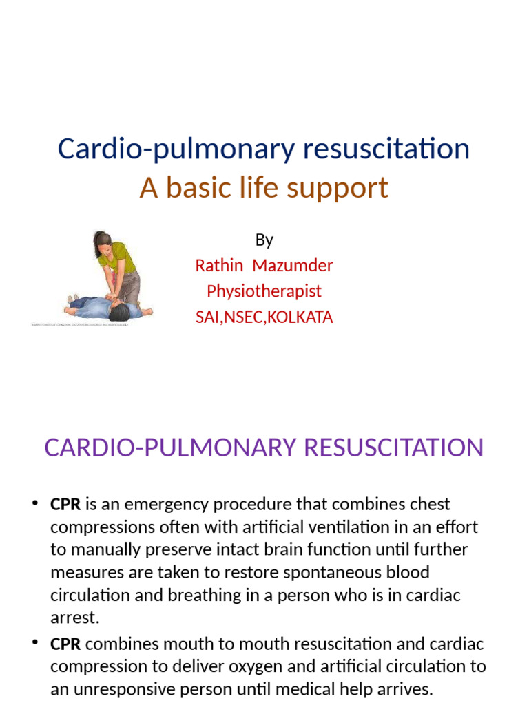 Cardio Pulmonary Resuscitation | PDF | Cardiopulmonary Resuscitation | Medical Specialties