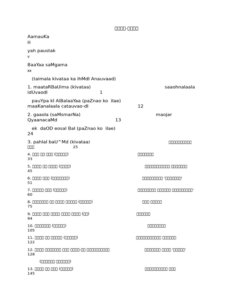 Malhar NCERT Hindi Textbook For Class 6 Latest Edition Index | PDF