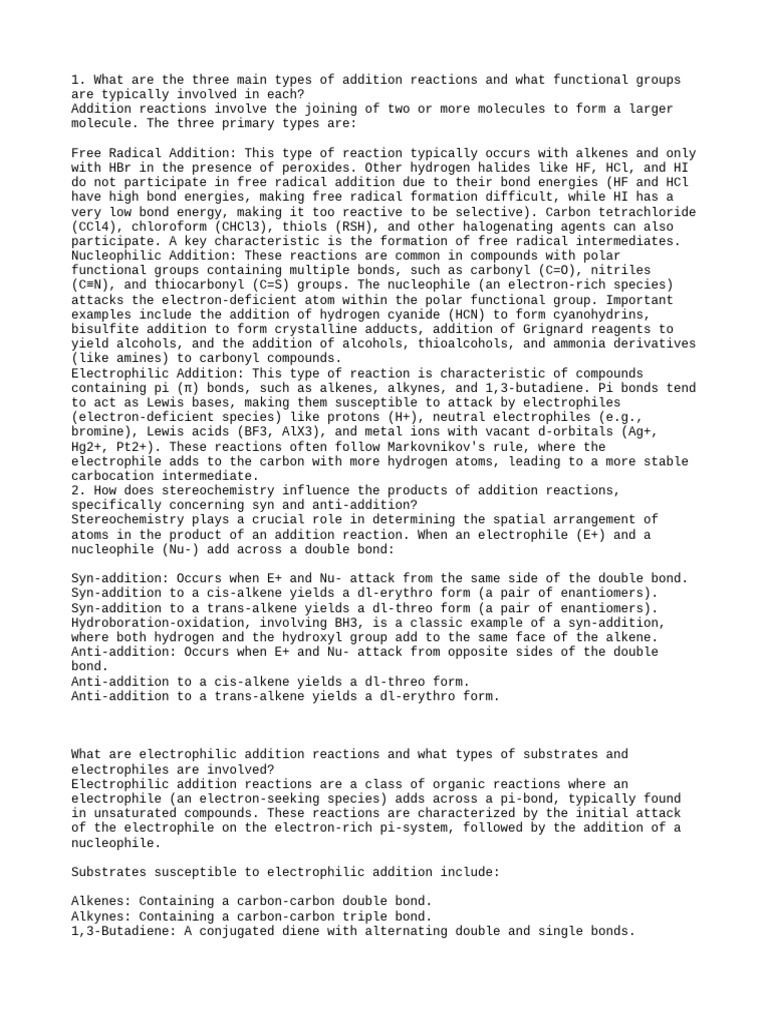 Imp q.(Theory) Reaction Mechanism | PDF | Ester | Catalysis