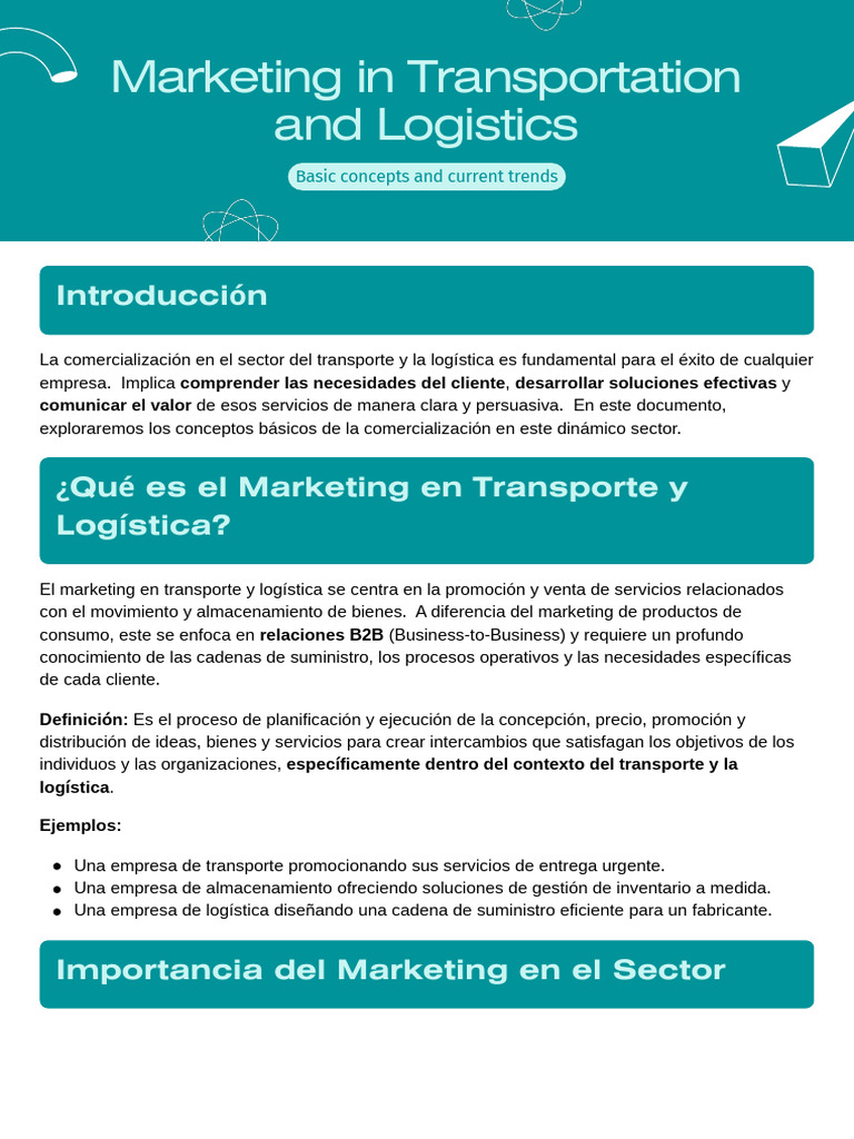 Marketing in Transportation and Logistics | PDF | Marketing | Logística