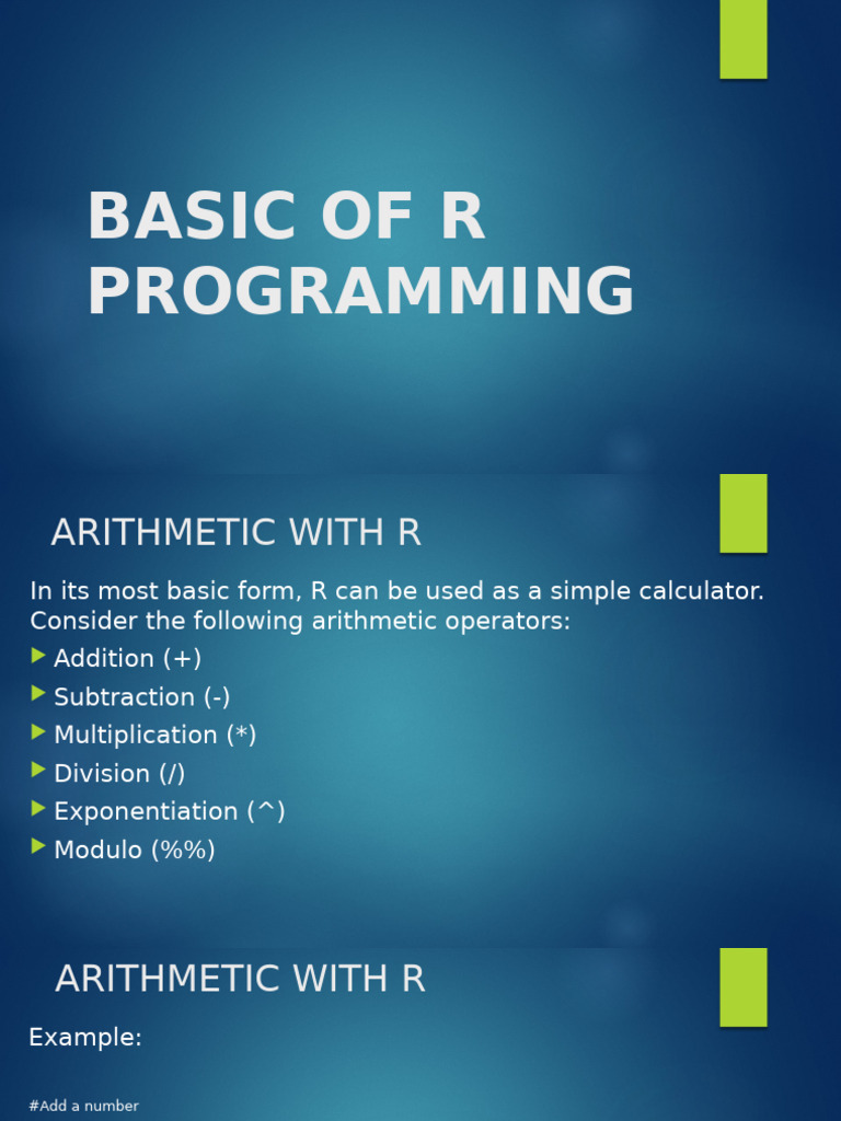 Basic of r Programming | PDF | Arithmetic | Numbers