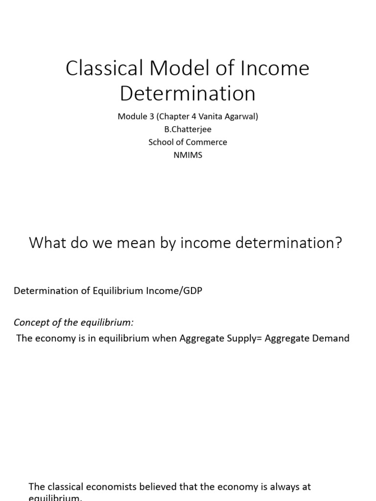 Classical Income Determination Model Explained | PDF | Labour Economics ...