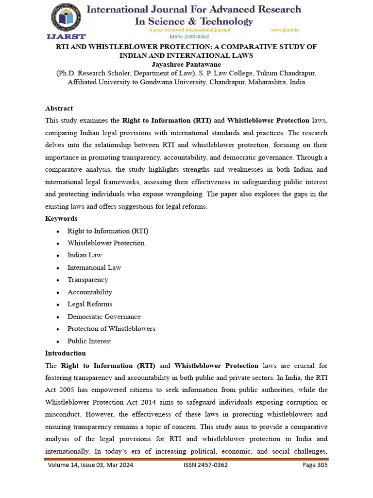 Rti and Whistle Blower Act | PDF | Corruption | Accountability