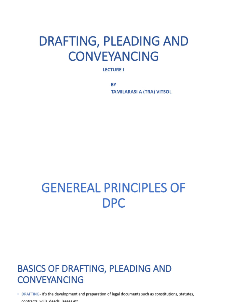 Drafting, Pleading and Conveyancing Notes | PDF | Affidavit | Lawsuit