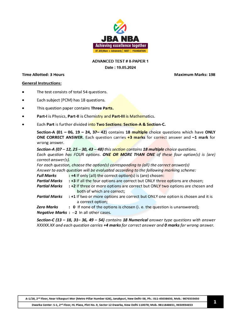Advanced Test Schedule for JBA NBA | PDF | Higher Education