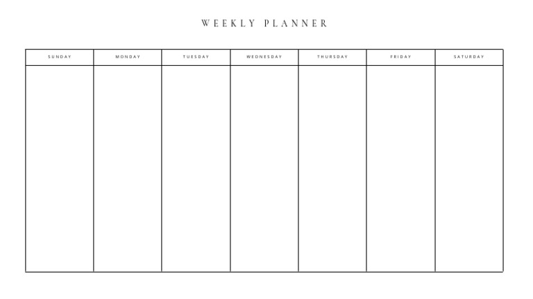 White Elegant Classic Minimalist Weekly Printable Calendar | PDF