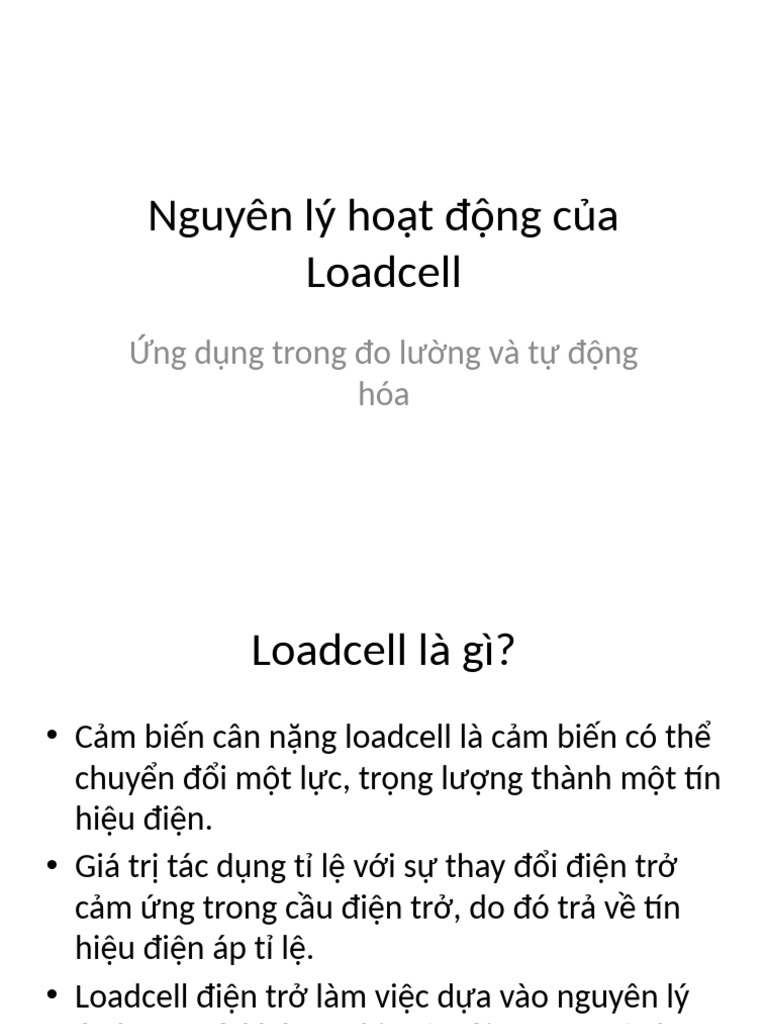 Nguyen Ly Hoat Dong Loadcell | PDF