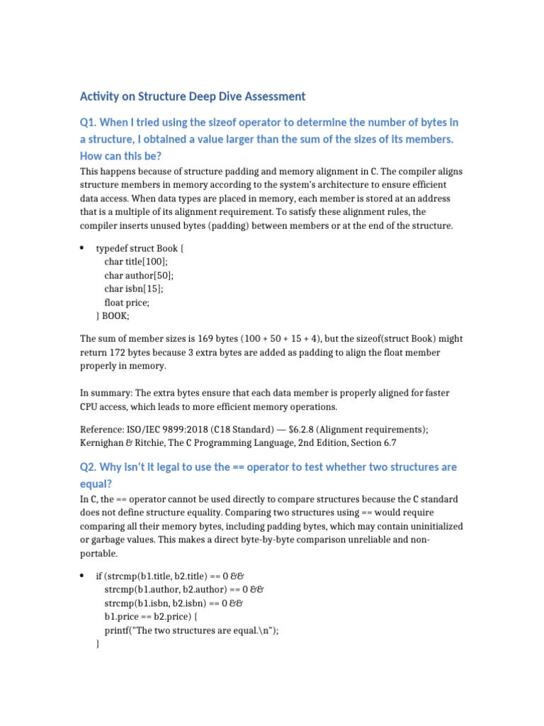 Structure Deep Dive Assessment Answers | PDF | Computer Data | Software ...