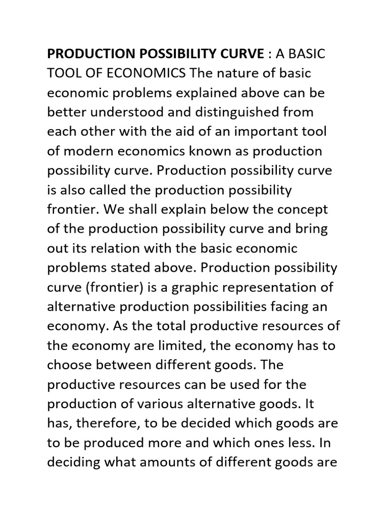 Understanding Production Possibility Curve | PDF | Aggregate Demand ...