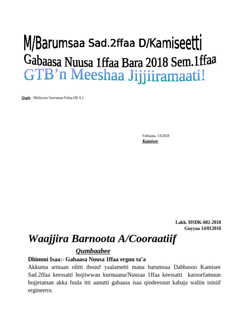 Gabaasa Nuusaa 1ffaa 2017 - 102207 - 095947 | PDF