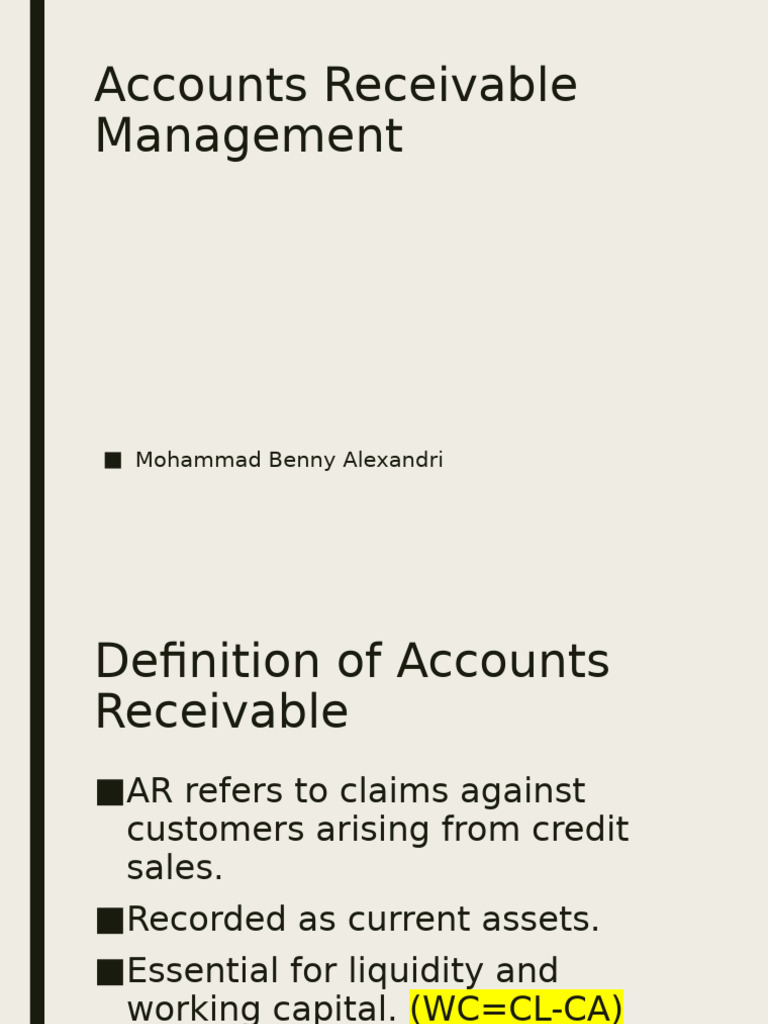 Effective Accounts Receivable Management | PDF | Credit | Finance ...