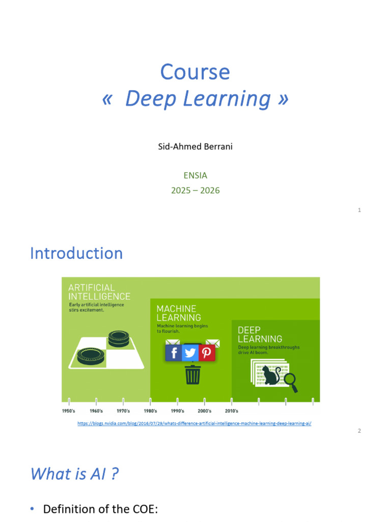 Deep Learning - Introduction | PDF | Artificial Intelligence ...