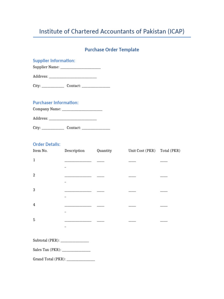 Purchase Order Template | PDF