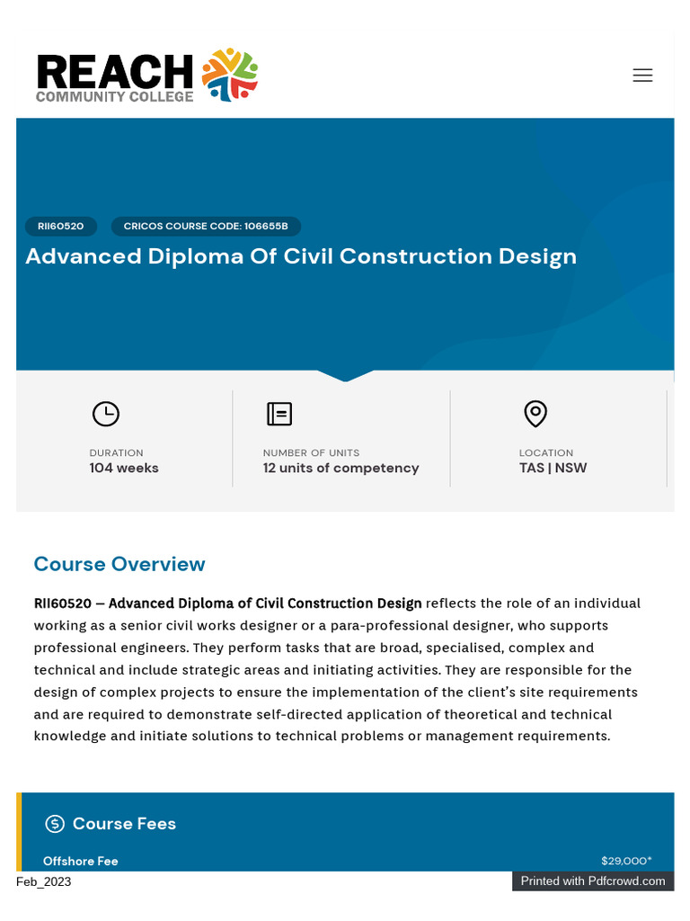 Reachcollege Edu Au Courses Building Construction Advanced Diploma of ...