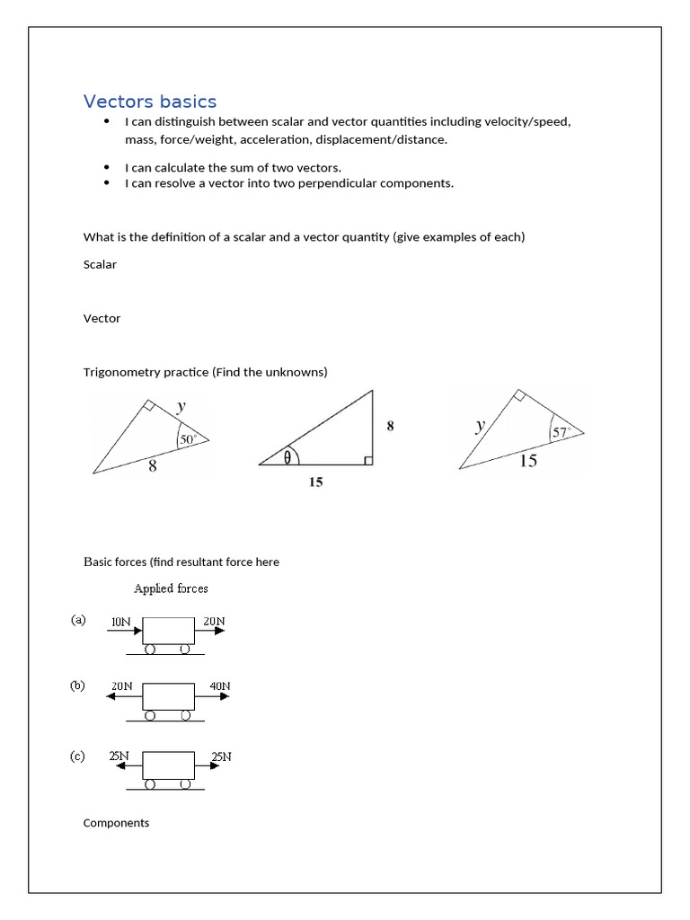 Vectors Basics Pdf