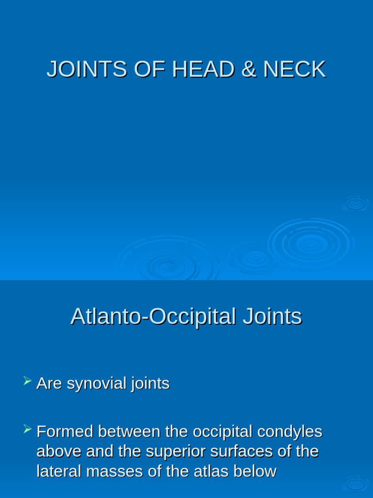 27-Joints Head & Neck | PDF | Vertebra | Human Anatomy