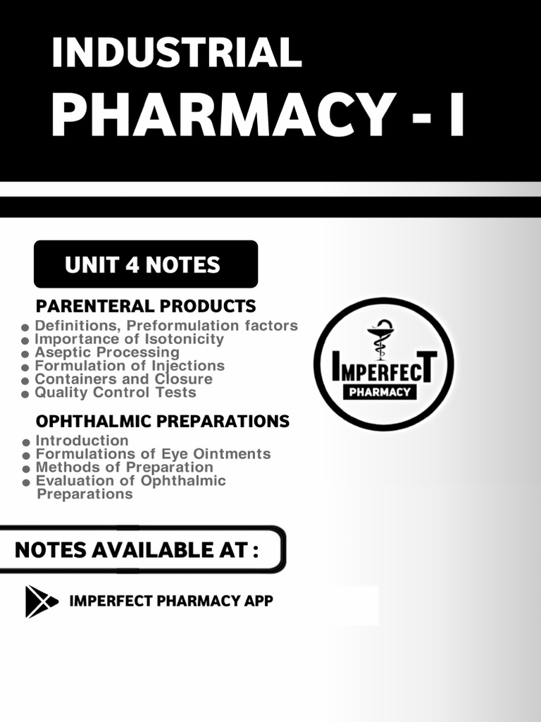 Unit 4 Industrial Pharmacy Notes | PDF