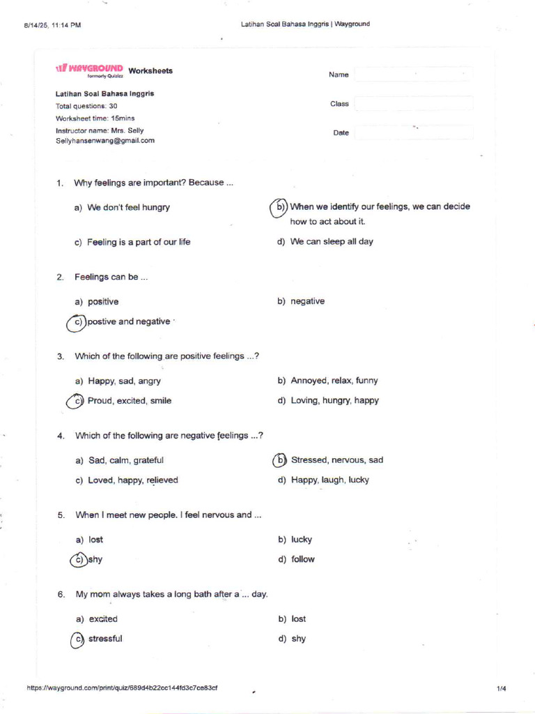GR 4 Unit 1 Link Quiziz | PDF