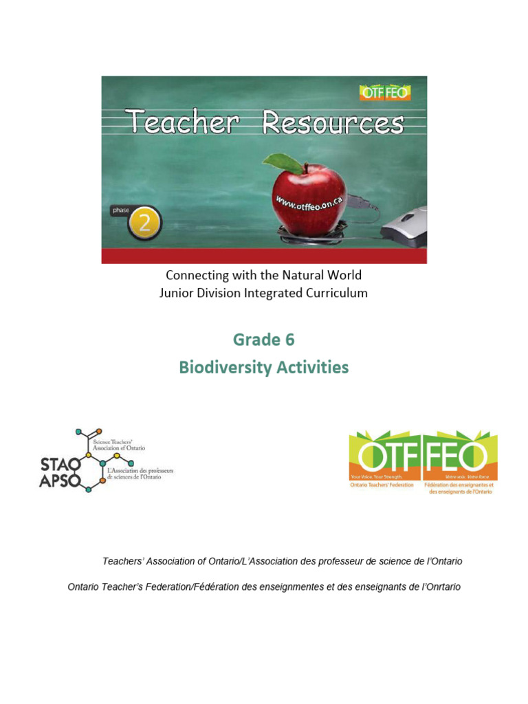 Grade 6 Biodiversity Curriculum Guide | PDF | Biodiversity | Ecology
