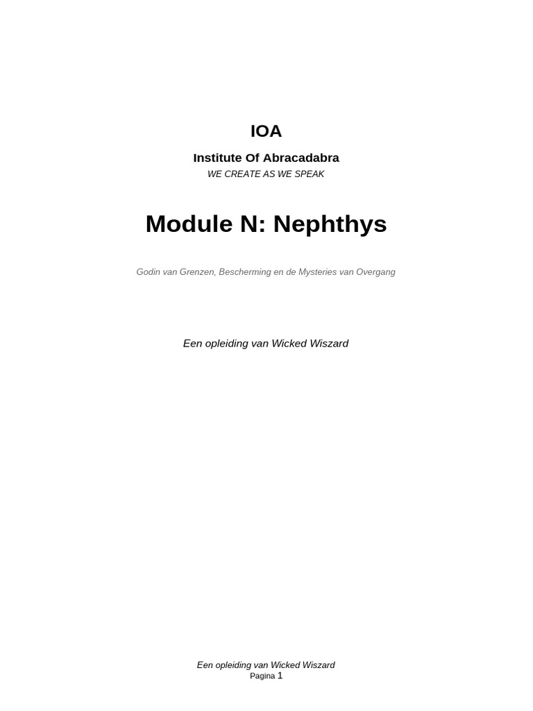 Nephthys Module IOA | PDF