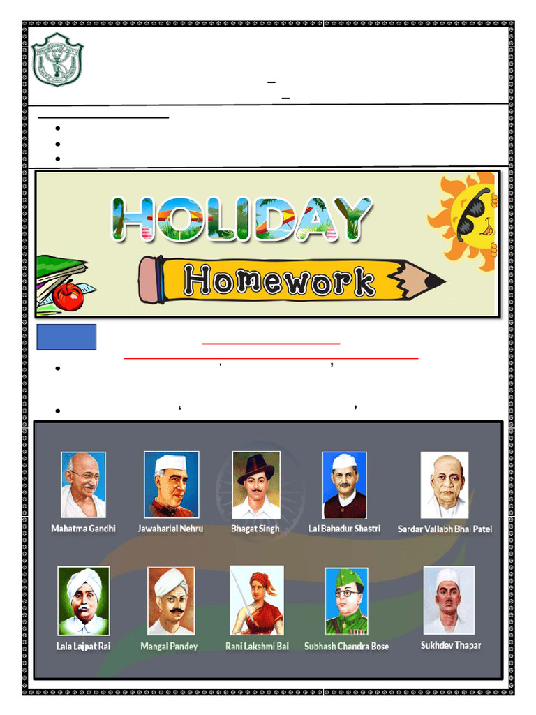 DPS Hapur Class II English Holiday Homework | PDF