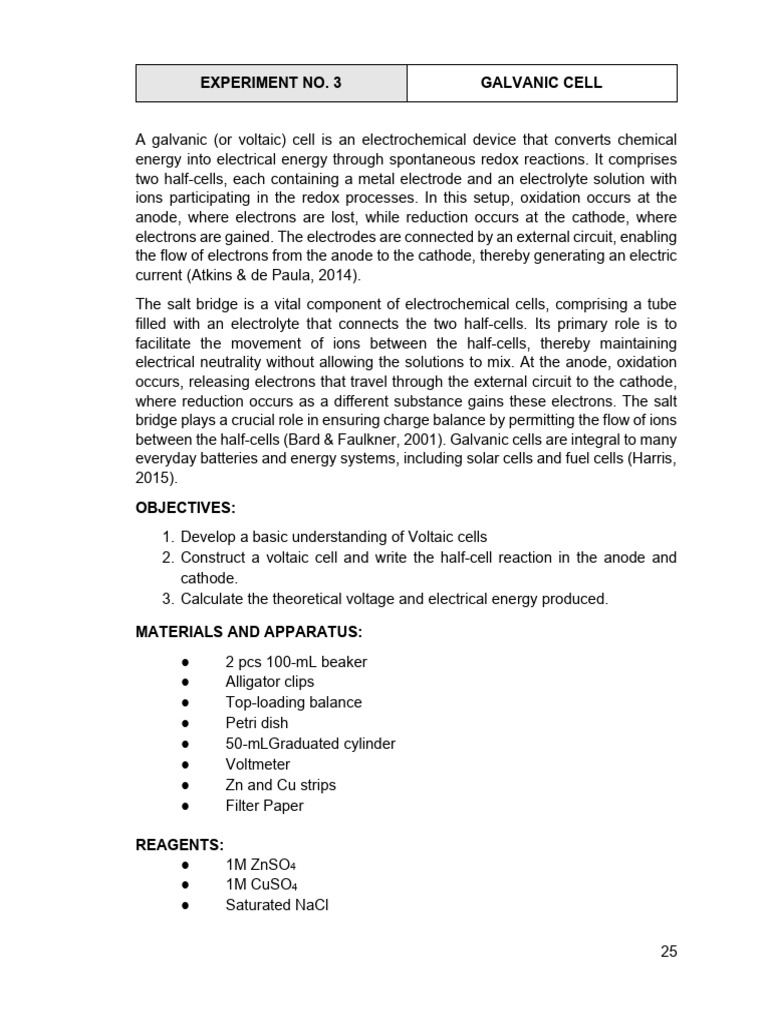 CHEMENG-L - Experiment 3 | PDF | Electrochemistry | Redox