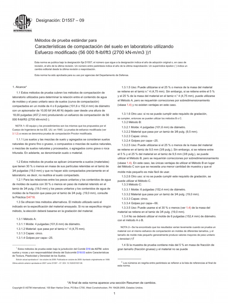 Astm D 1557 | PDF
