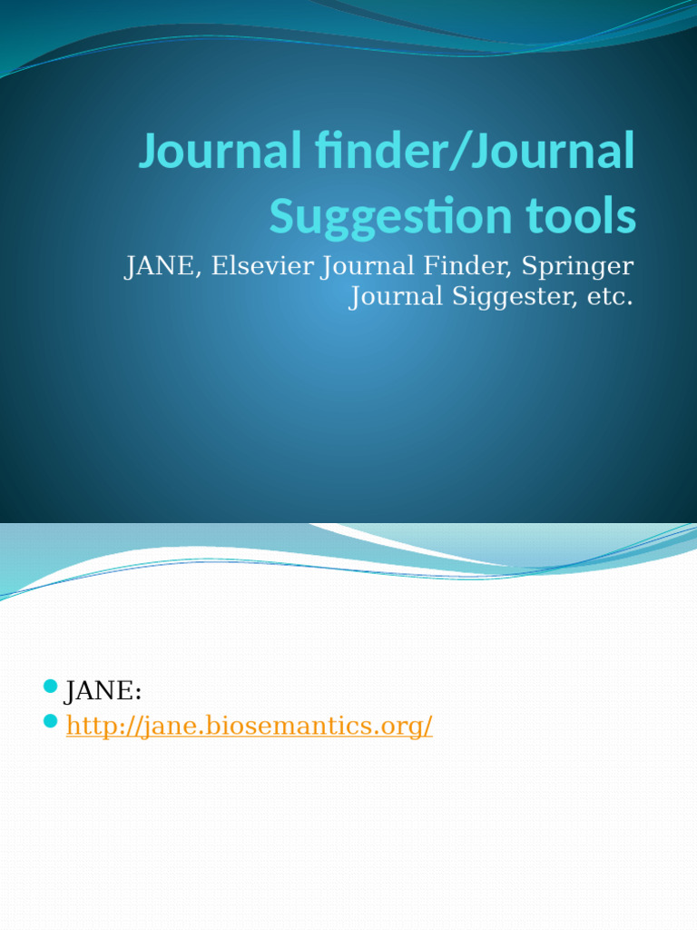 Journal Finder Tools for Researchers | PDF | Abstract (Summary)