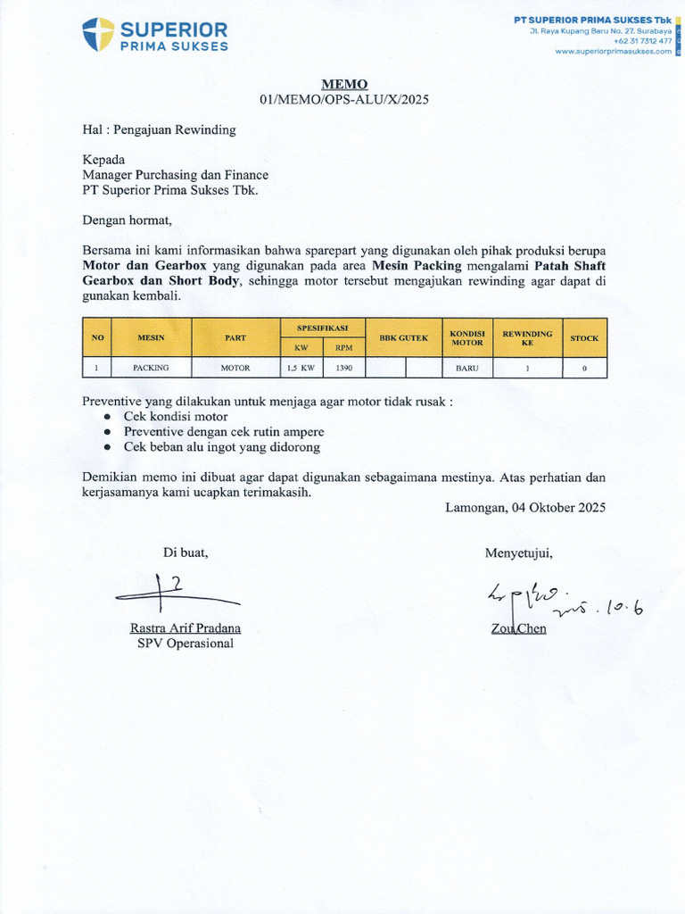 Memo Rewinding Motor Mixer Kecil | PDF