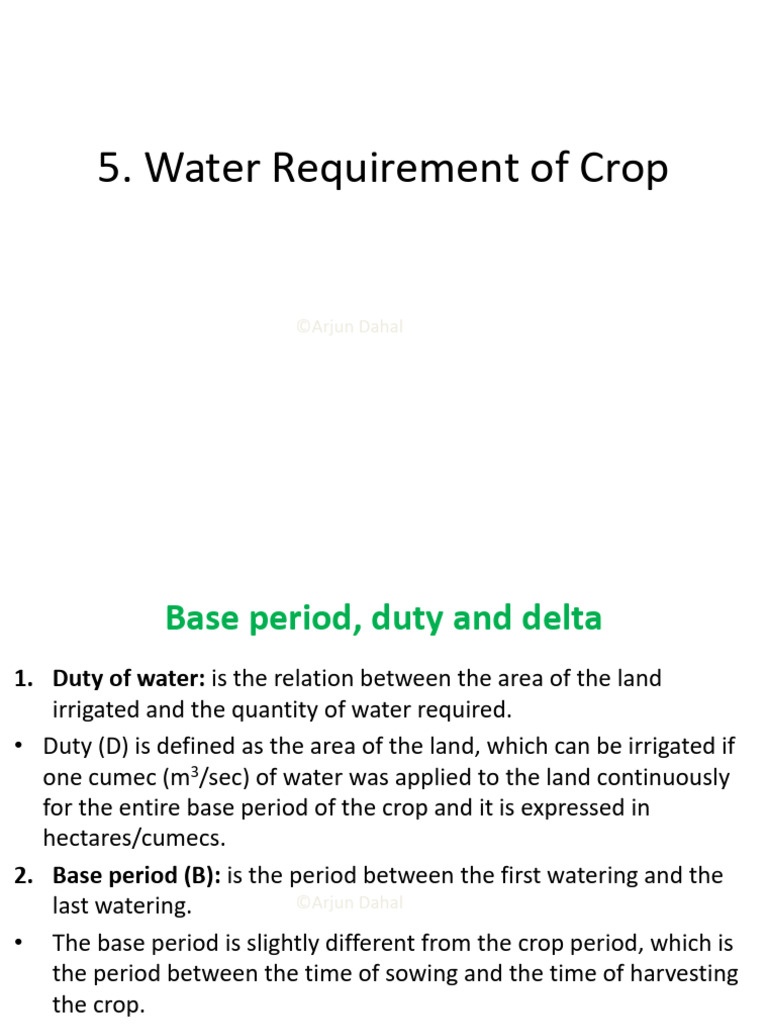 Crop Water Requirement Explained | PDF | Irrigation | Environmental ...