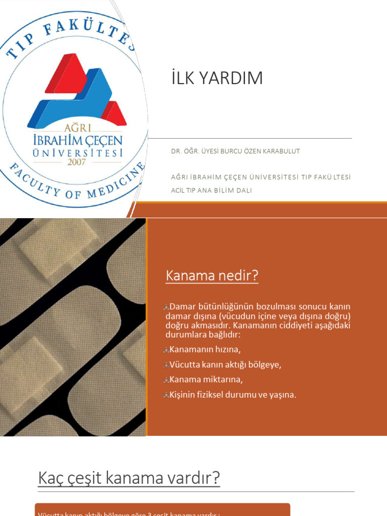 Kanama Ve Ilk Yardım | PDF