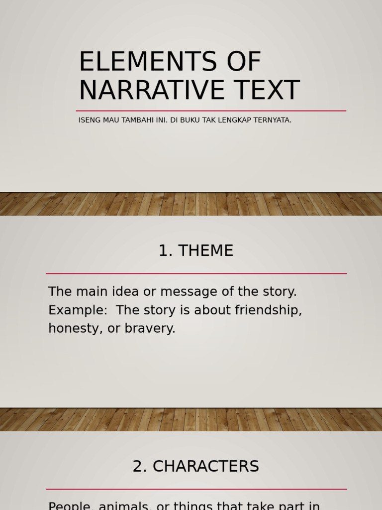 Elements of Narrative Text | PDF