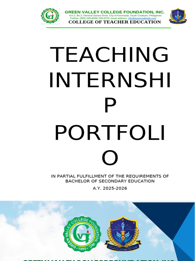 Cte Teaching Internship Portfolio | PDF | Teachers | Lesson Plan