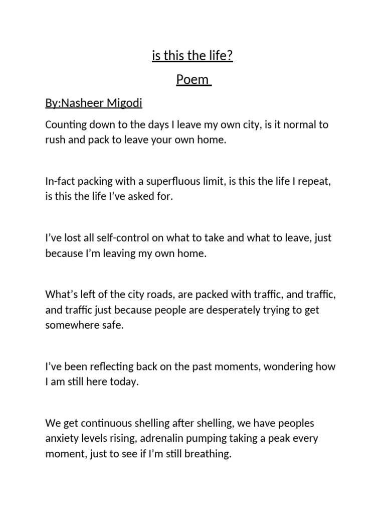 English Poem MR Bennett Finished | PDF