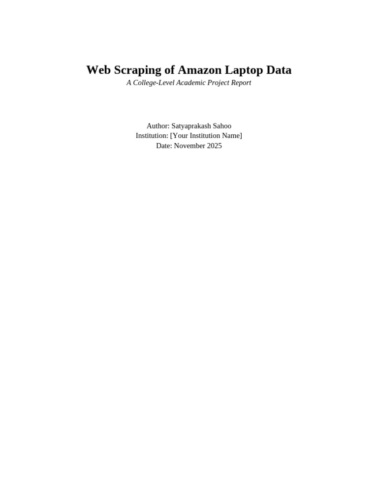 Web Scraping Amazon Laptop Report | PDF | Document Object Model ...