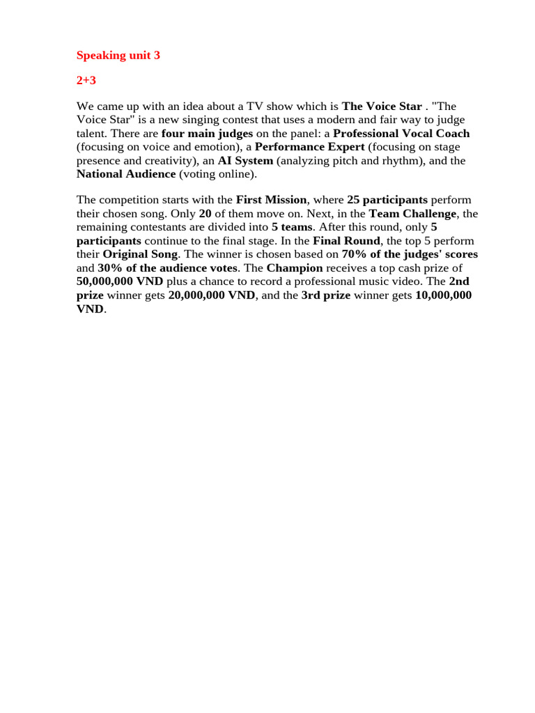 Speaking Unit 3 | PDF