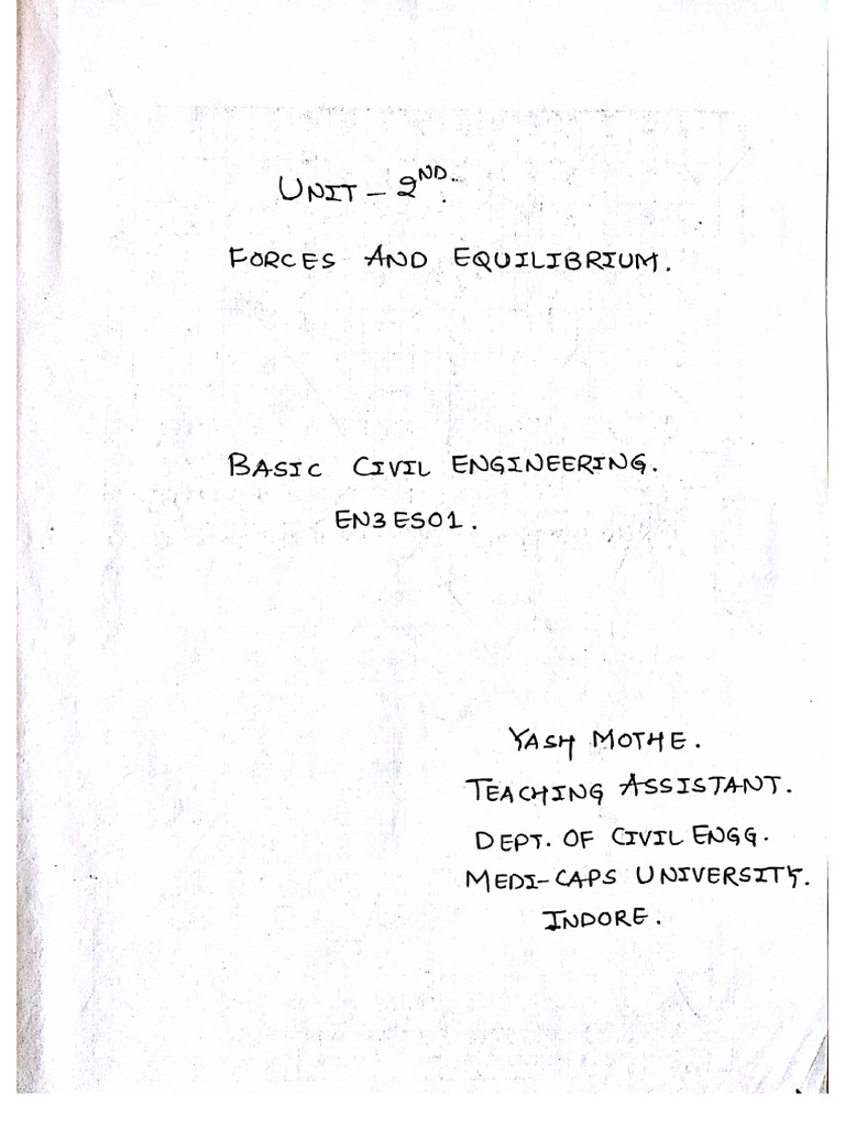 Forces & Equilibrium Unit - IV | PDF