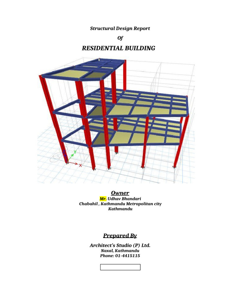 Structural Design Report for Residential Building | PDF | Structural ...