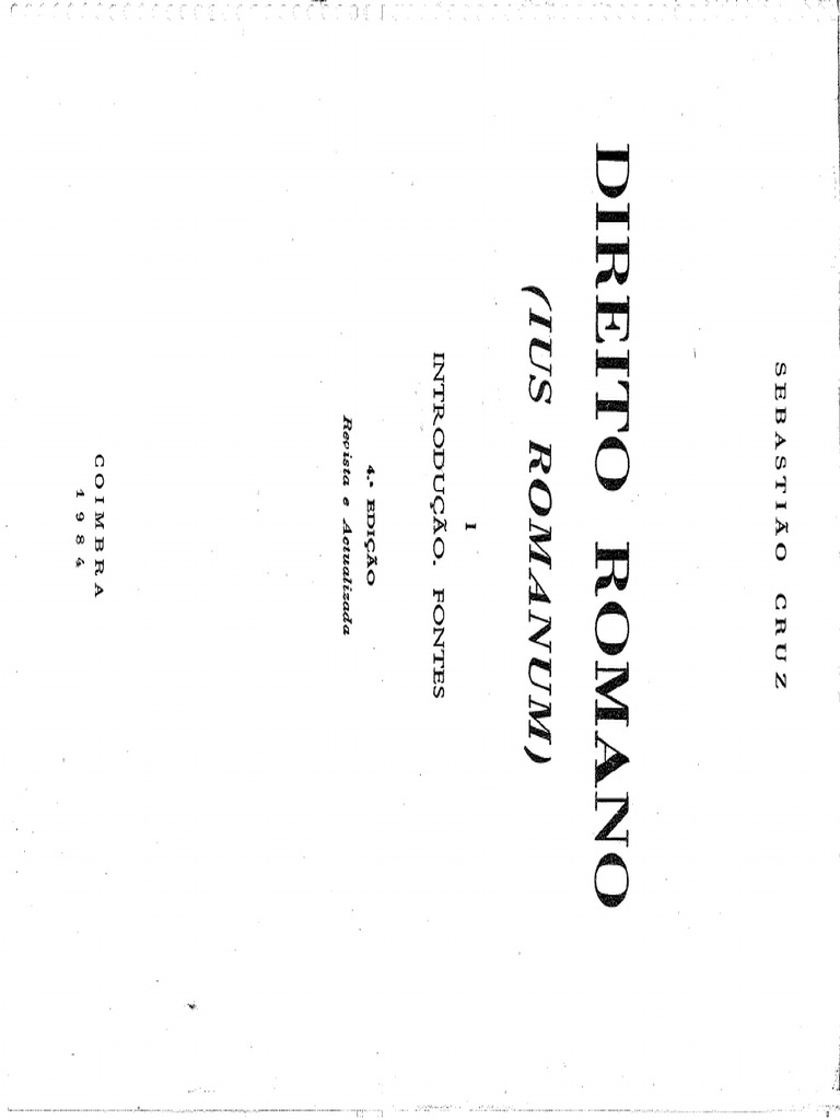 Direito Romano. IUS ROMANUM. Sebastião Cruz | PDF