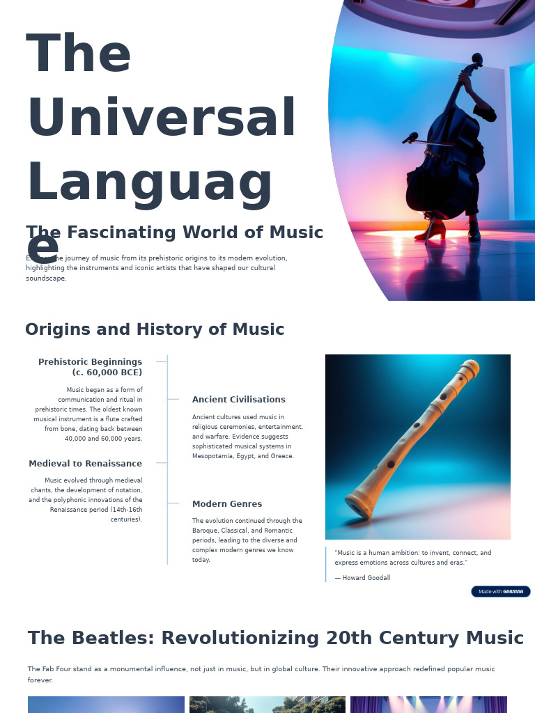 Journey Through Music's Evolution | PDF | Piano | Musical Instruments