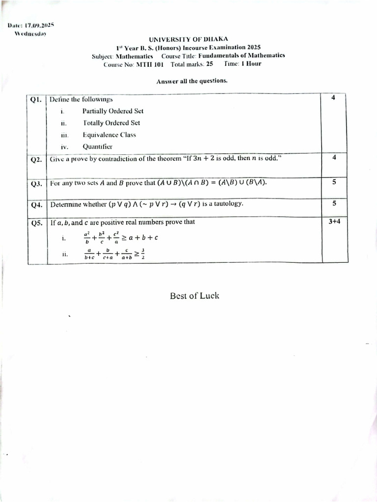 1st Year, 1st Incourse - 2025 | PDF