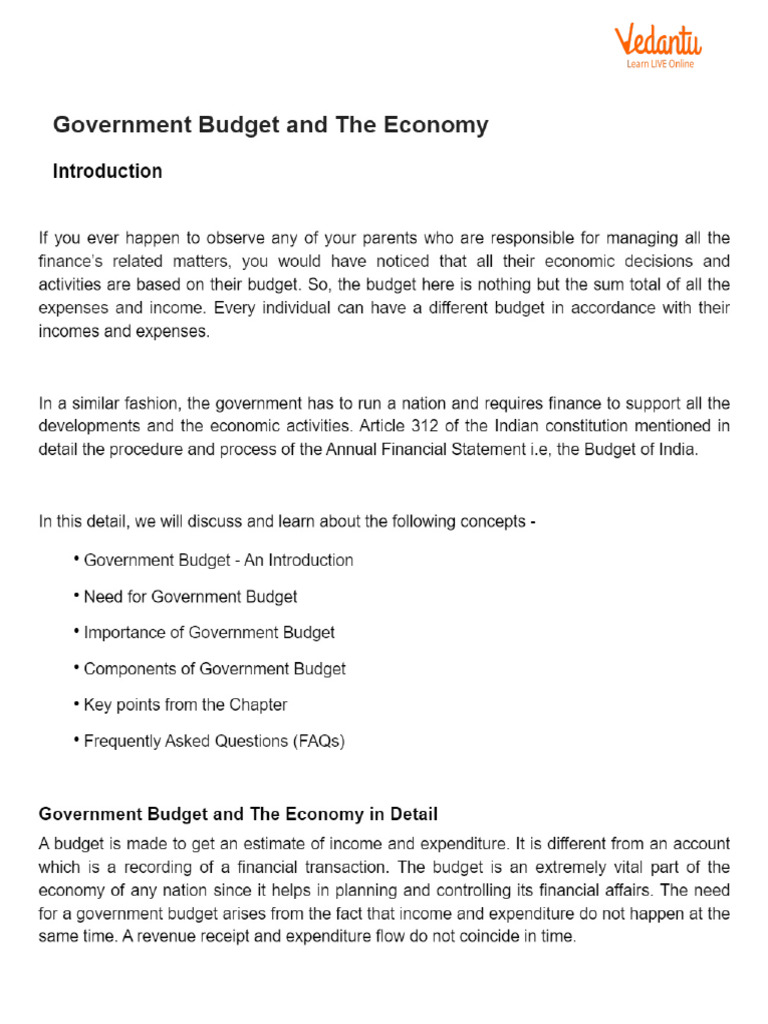 Government Budget and The Economy | PDF