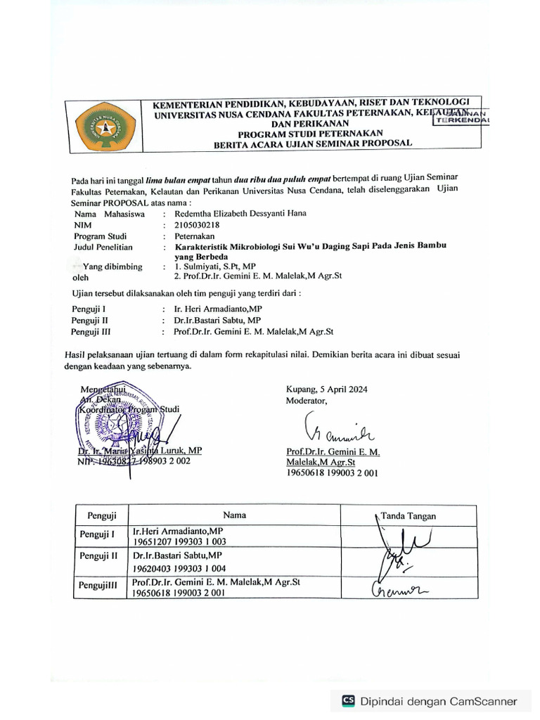 Contoh Draft BA Fpkp Undana Terbaru | PDF